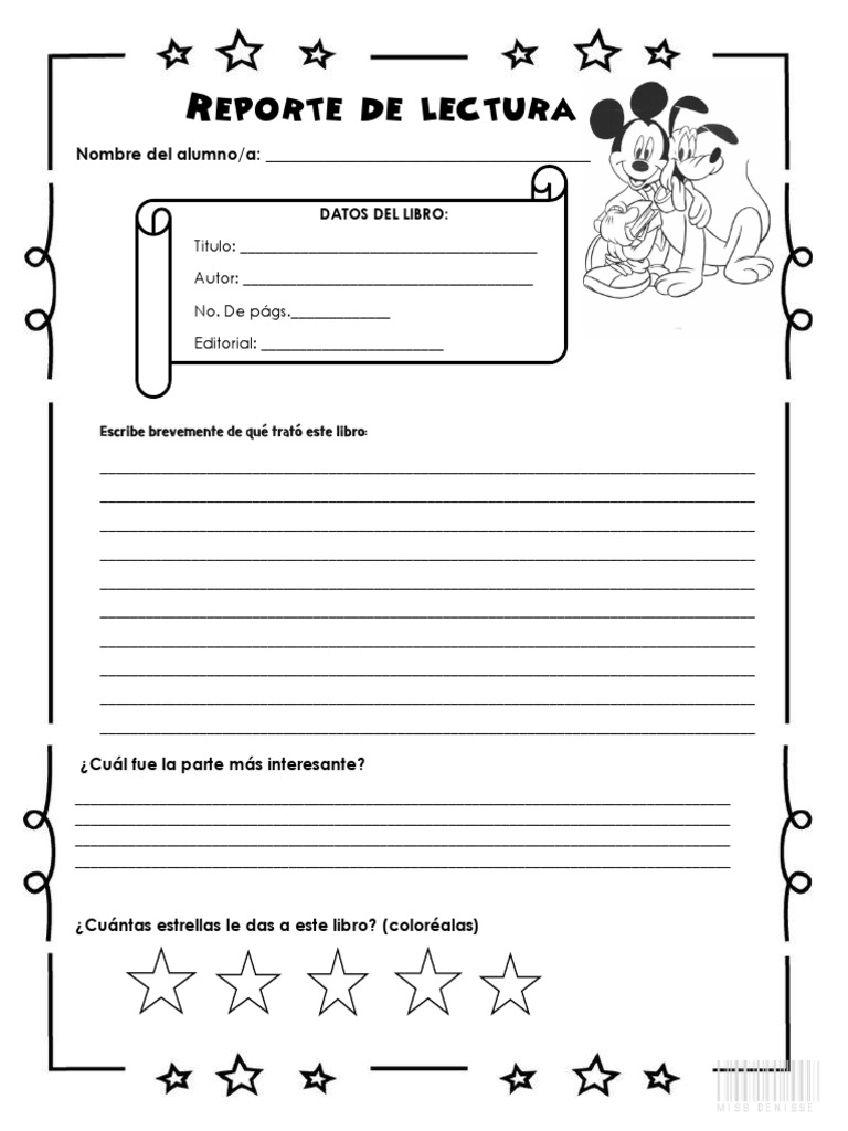 Reporte de Lectura para Niños | PDF