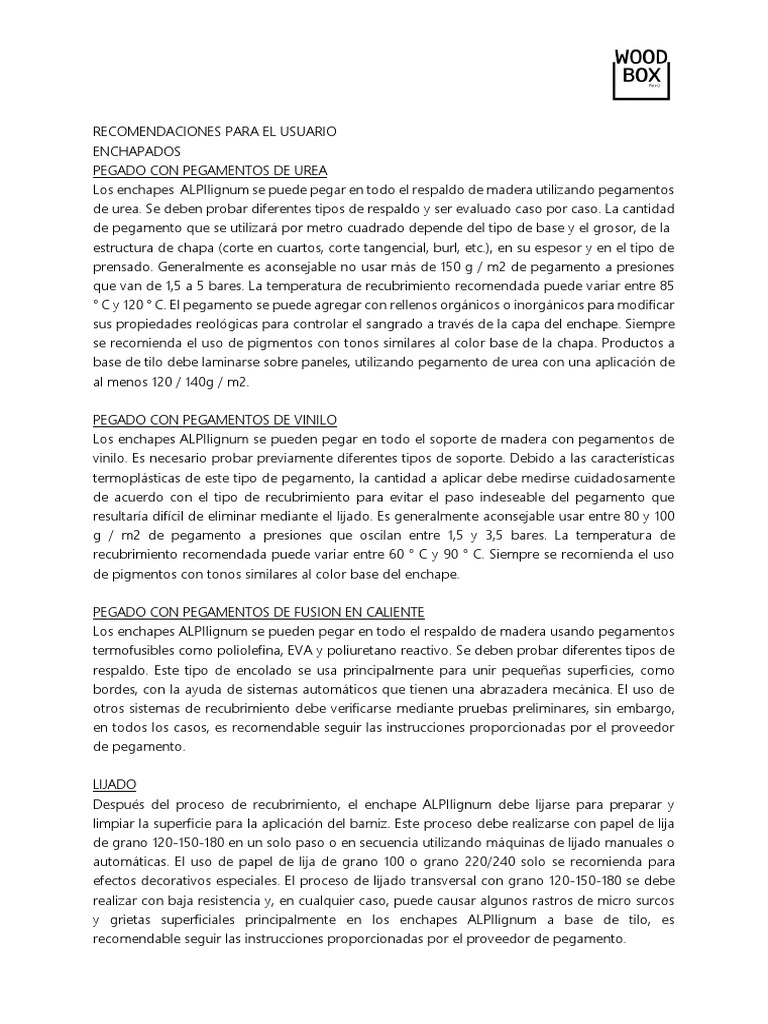Recomedaciones de Uso | PDF