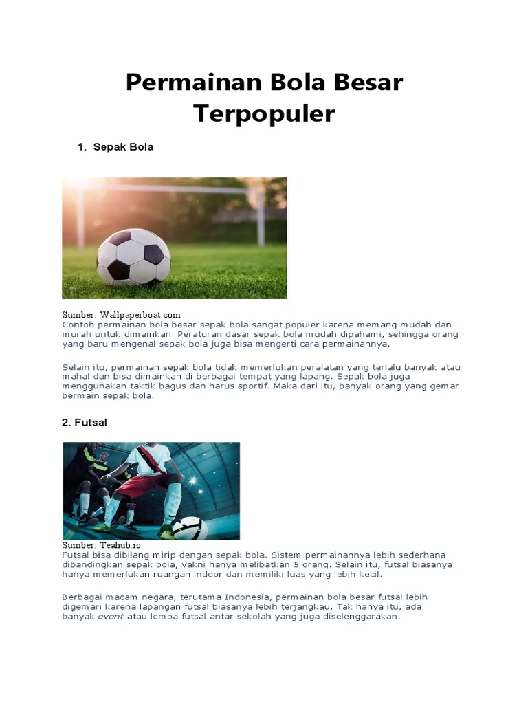 Permainan Bola Besar Terpopuler | PDF