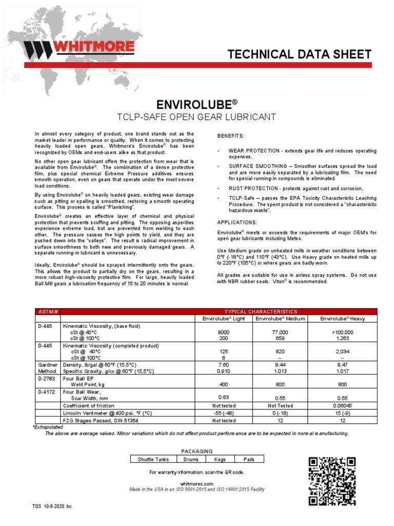 1.envirolube TDS English | PDF | Viscosity | Lubricant