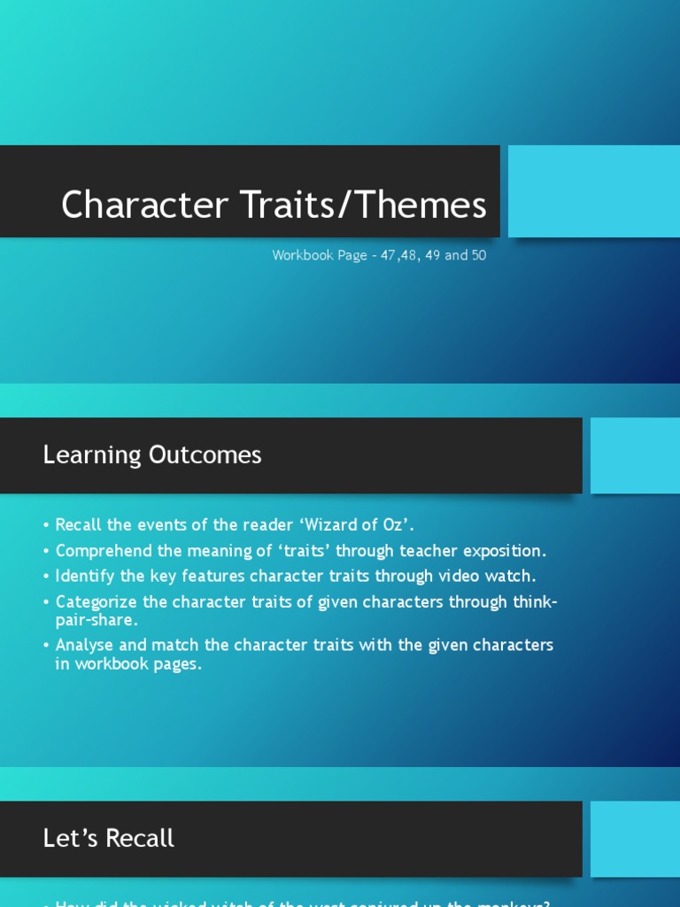 Character Traits PDF