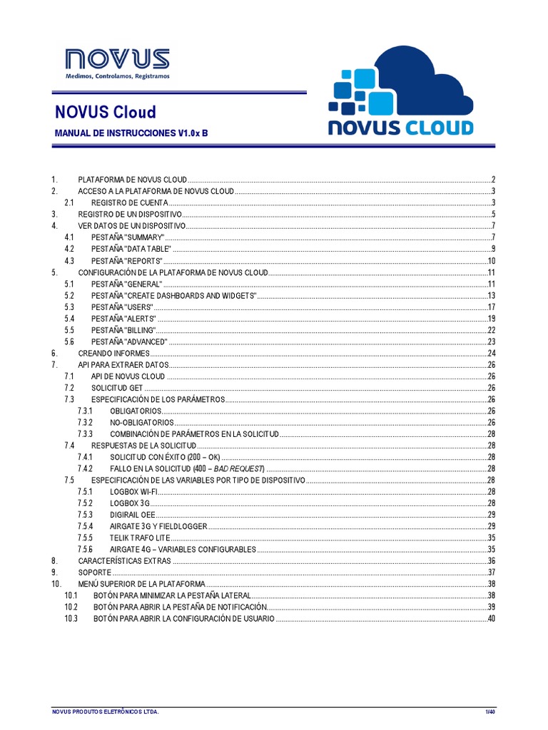 Manual Novus Cloud v10x B Es | PDF | Contraseña | Computación en la nube