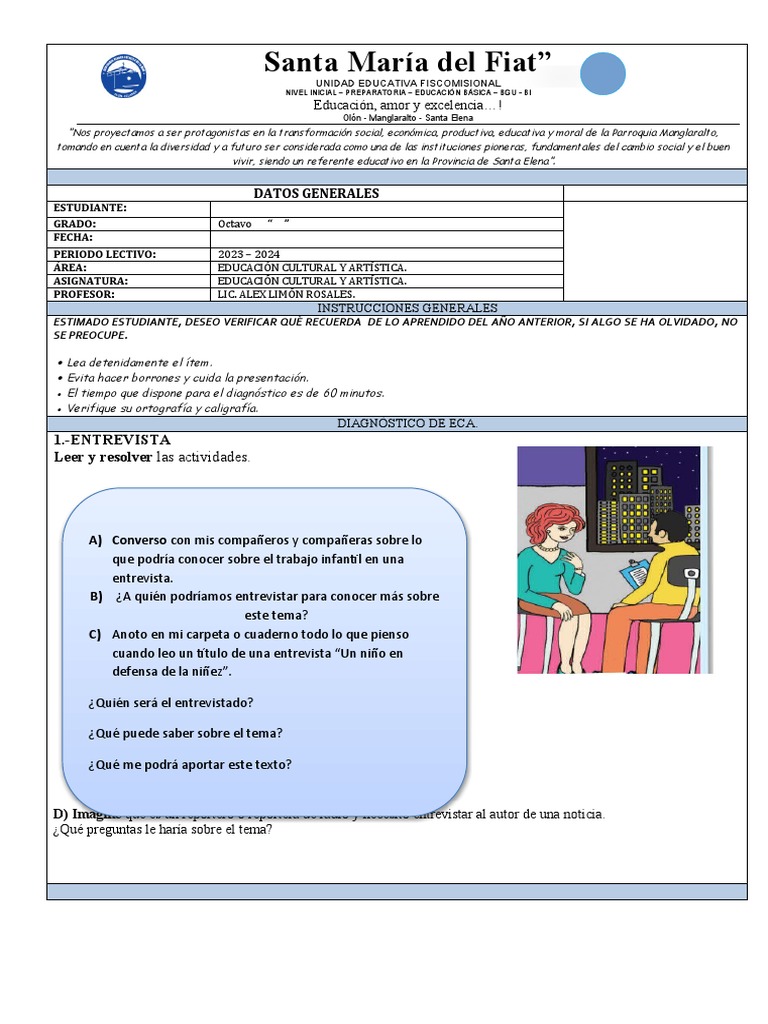 Diagnostico Eca 8vo | PDF