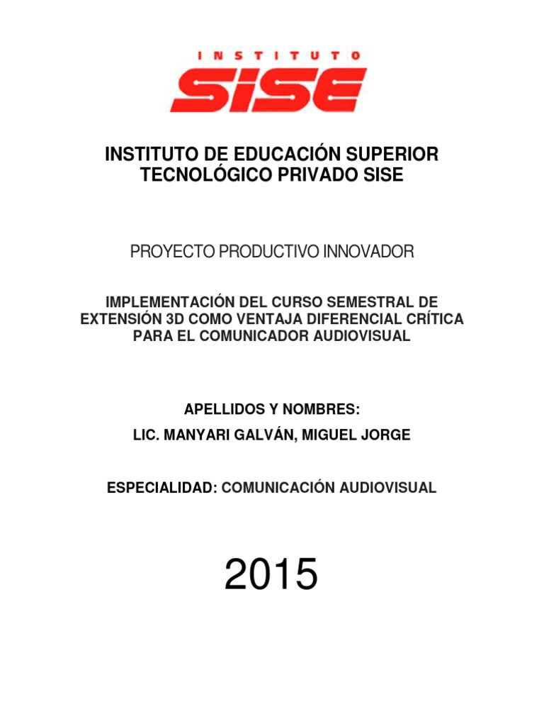 Instituto de Educación Superior Tecnológico Privado Sise | PDF ...