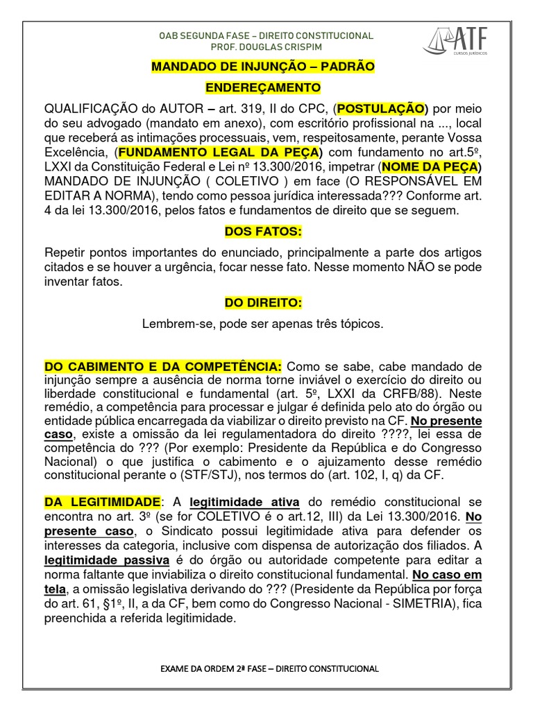 Oab Segunda Fase - Direito Constitucional Prof. Douglas Crispim | PDF ...