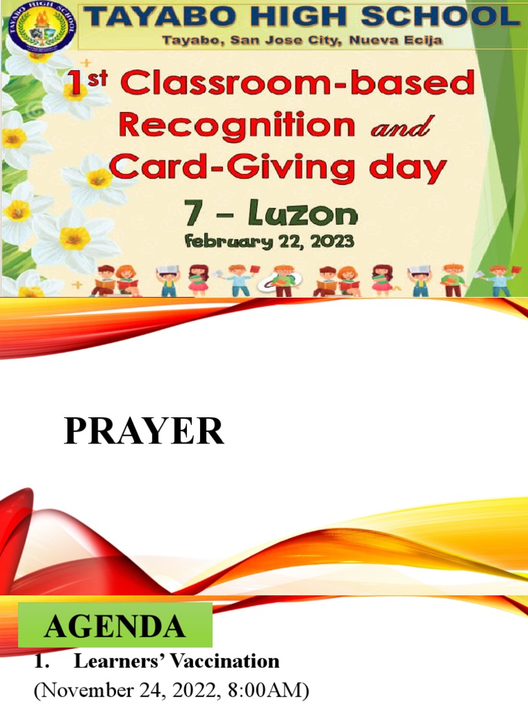 Classroom Recognition Day Agenda | PDF