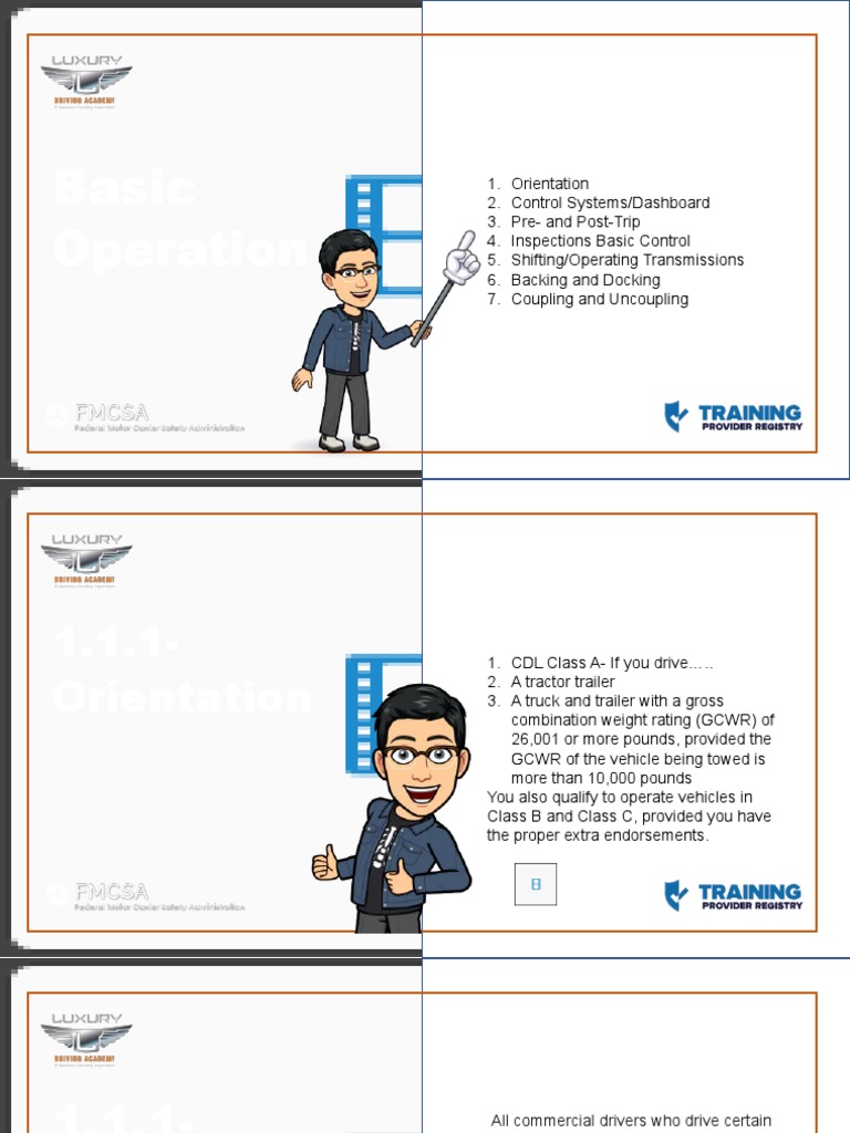A1 Basic Operations | PDF | Wheeled Vehicles | Automotive Technologies