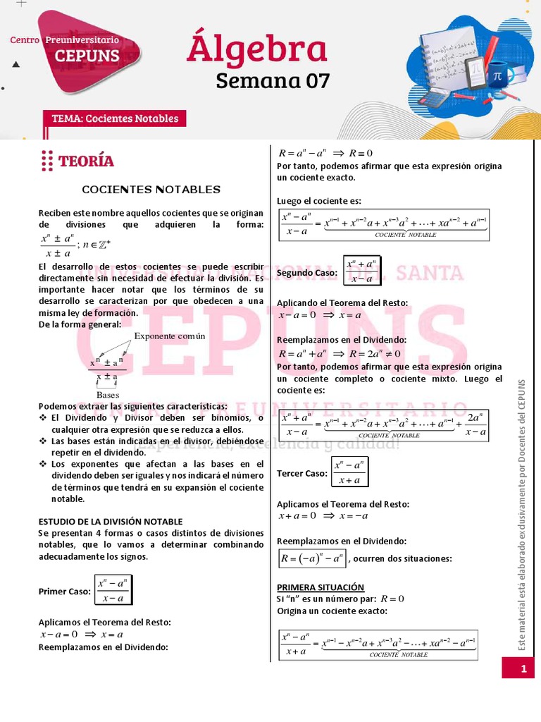 Algebra Semana 7 | PDF