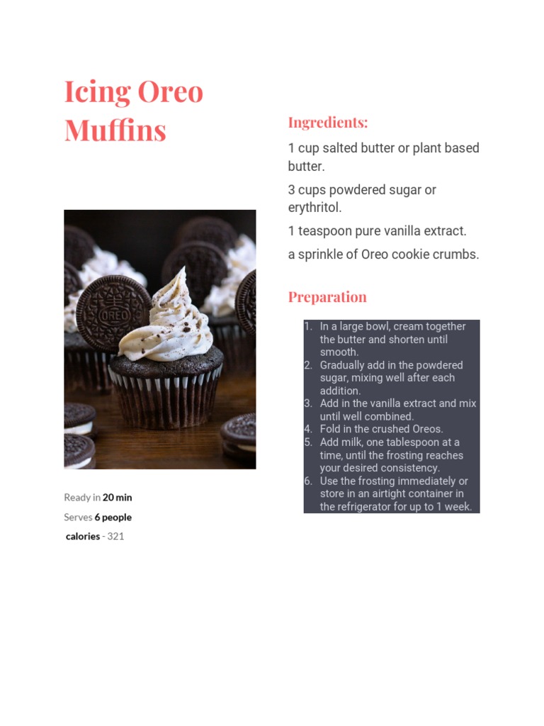 Recipe Card (Oreo Muffin ) | PDF