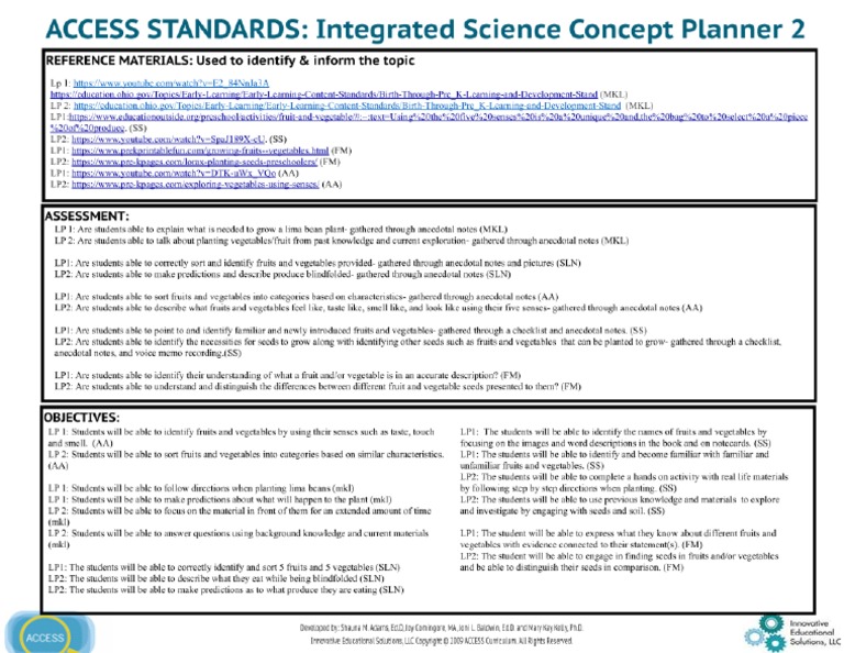 Science Concept Planner 2 | PDF