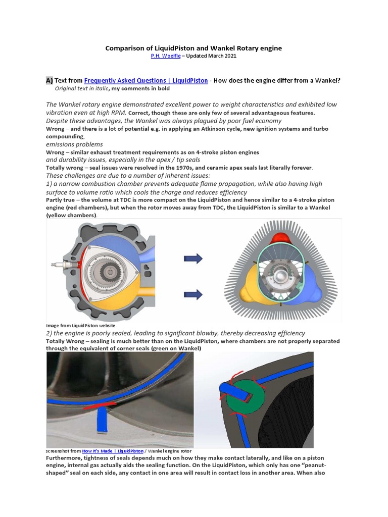 Comparison of LiquidPiston Wankel Rotary | PDF | Internal Combustion ...