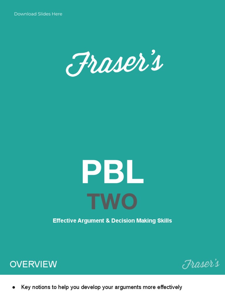 M22 - S2 - PBL2 Class Slides | PDF | Argument | Logic