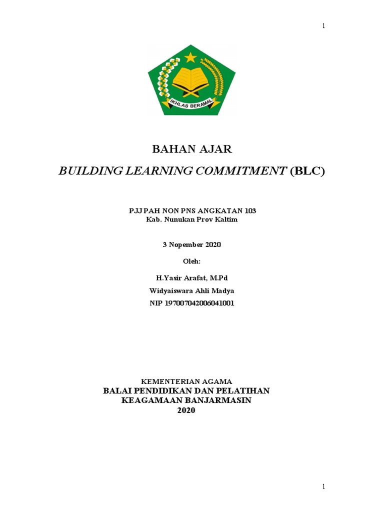 Building Learning Commitment (BLC) : Bahan Ajar | PDF | Karier ...