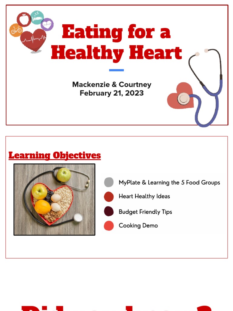 Heart Healthy Powerpoint | PDF | Whole Grain | Fat