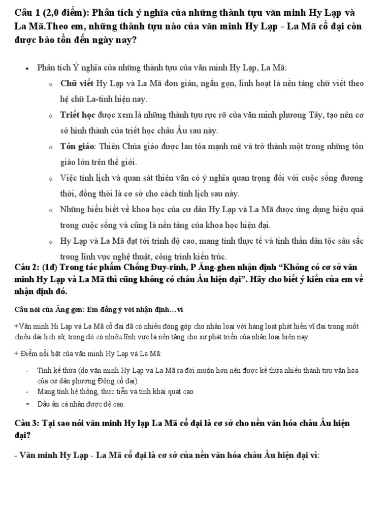 Câu hỏi tự luận 10 ltv | PDF