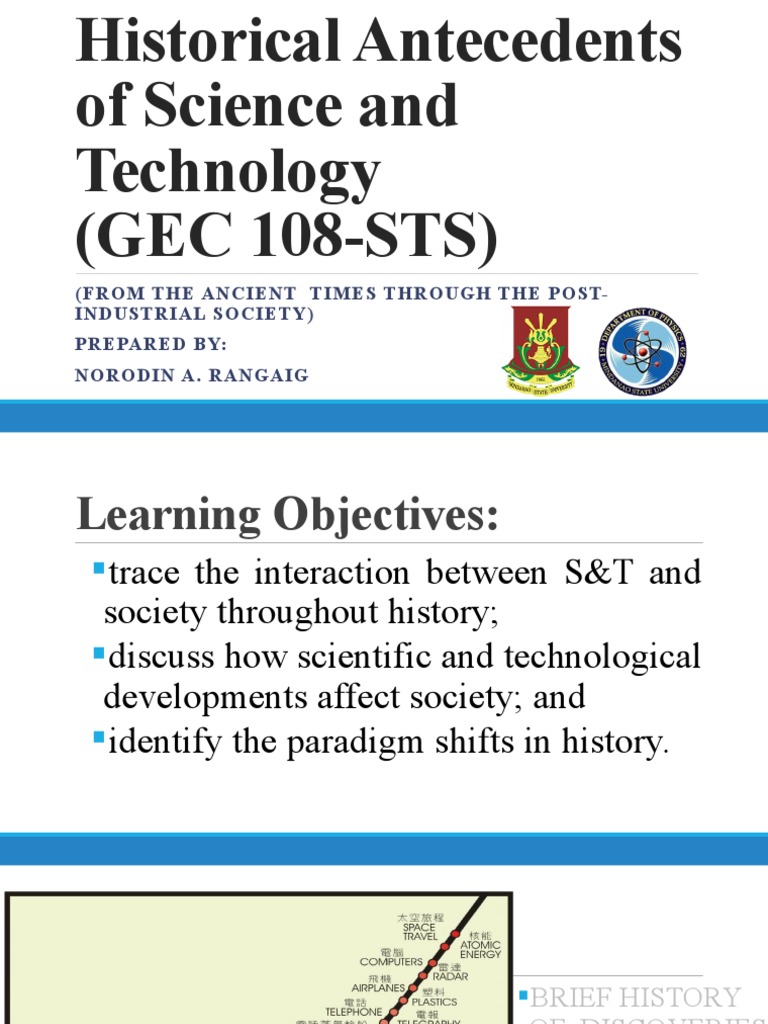 Historical Antecedents of Science and Technology - NEW | PDF