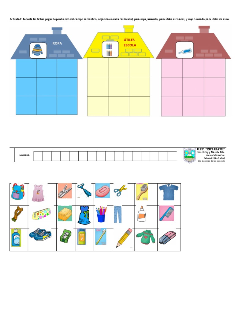 Actividades de campos semánticos para preescolar | PDF