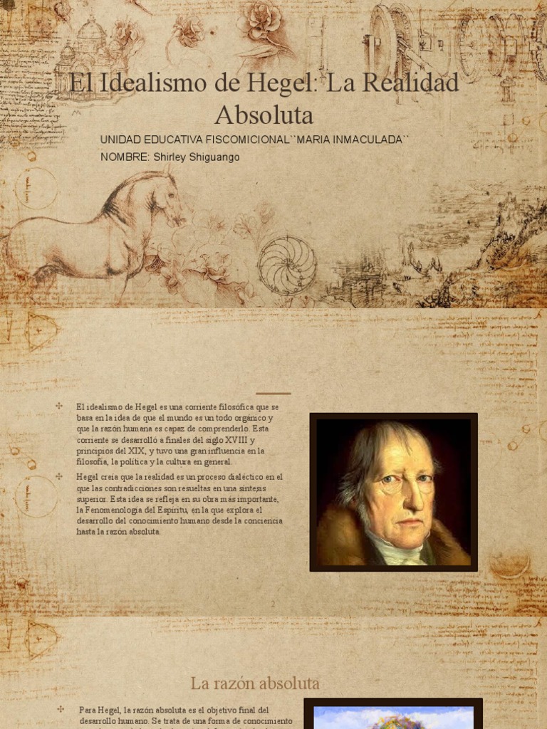 El idealismo de Hegel | PDF | Georg Wilhelm Friedrich Hegel | Razón