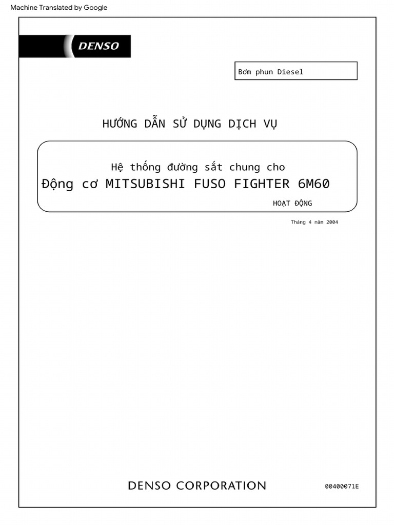 MITSUBISHI FUSO FIGHTER 6M60 Engine Service Manual | PDF