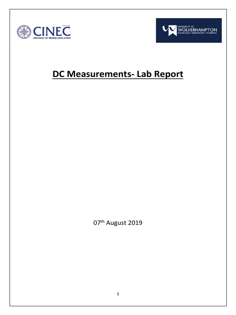 DC Lab Report | PDF | Voltage | Resistor