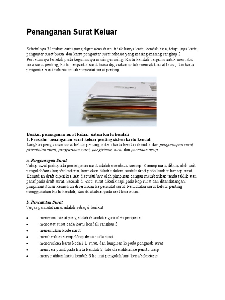 Penanganan Surat Keluar | PDF