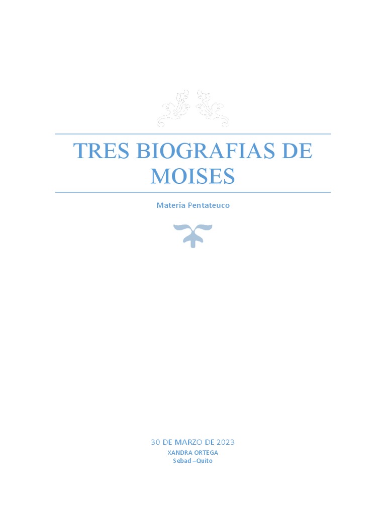Tres Biografias de Moises | PDF | Moisés | Contenido bíblico