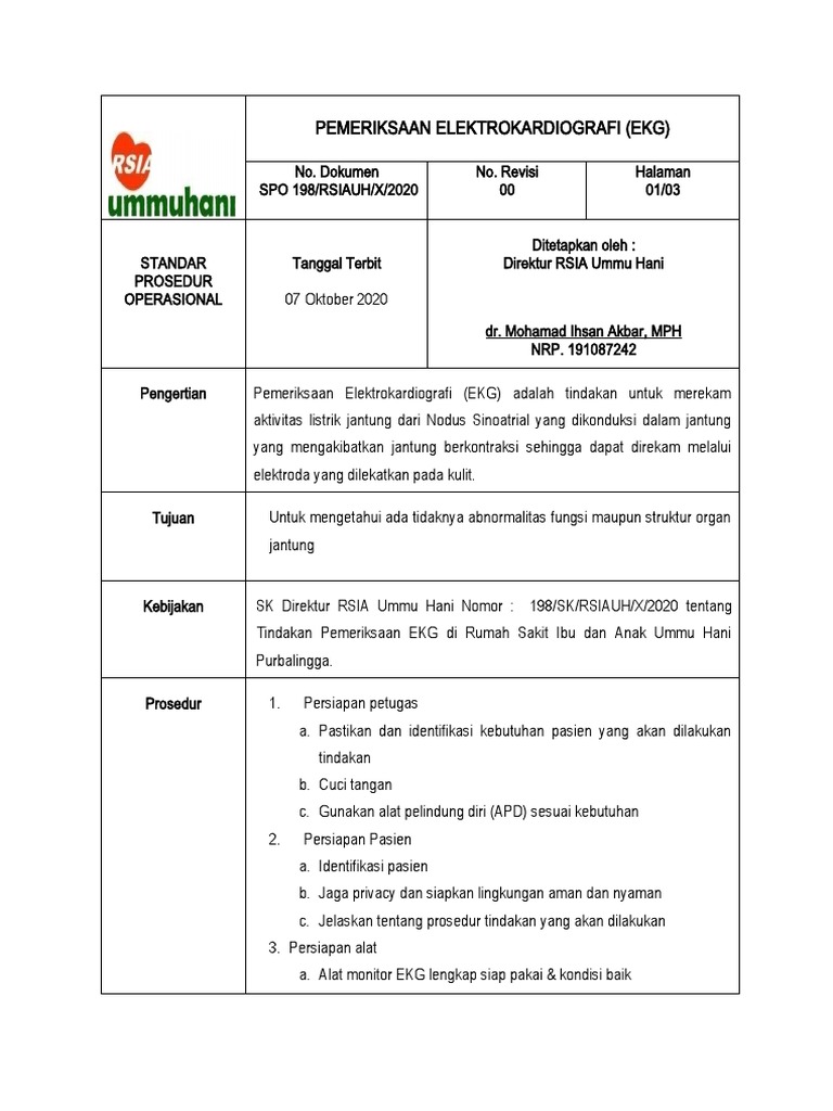 Spo Pemeriksaan Ekg | PDF