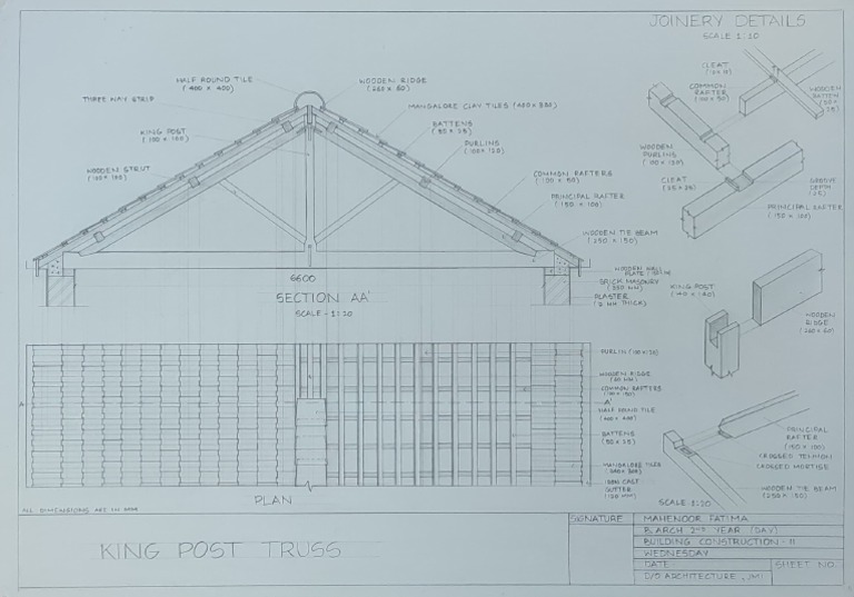 King Post | PDF | Building Engineering | Architectural Design
