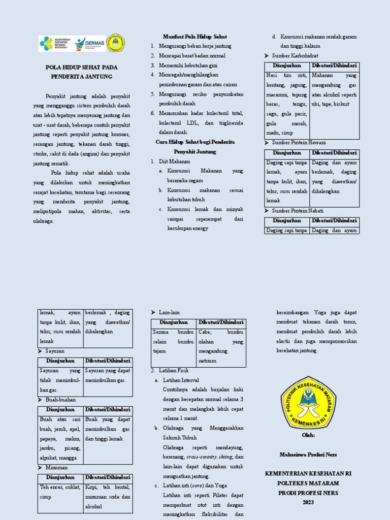 Leaflet Pola Hidup Sehat Jantung | PDF | Kesehatan Holistik