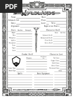 Advanced Fighting Fantasy Character Sheet | PDF