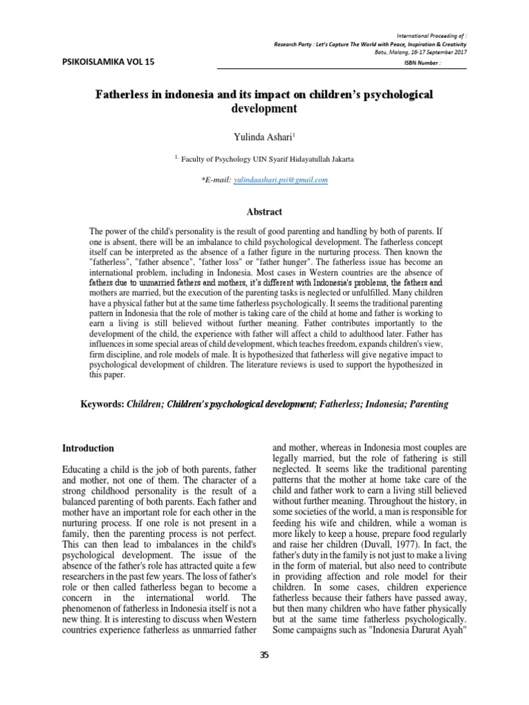 Fatherless in Indonesia and Its Impact On Children | PDF | Parenting ...