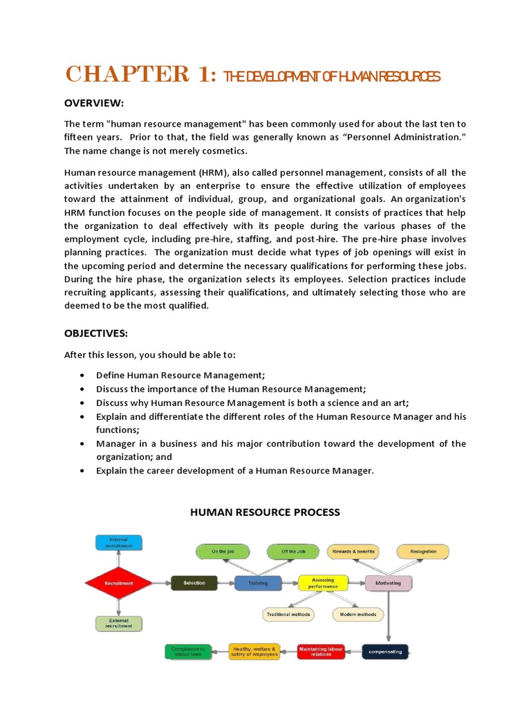 Chapter 1 The Development of Human Resources-1 | PDF | Human Resources | Human Resource Management