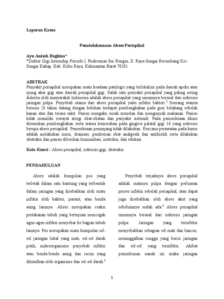 Laporan Kasus Abses Periapikal | PDF