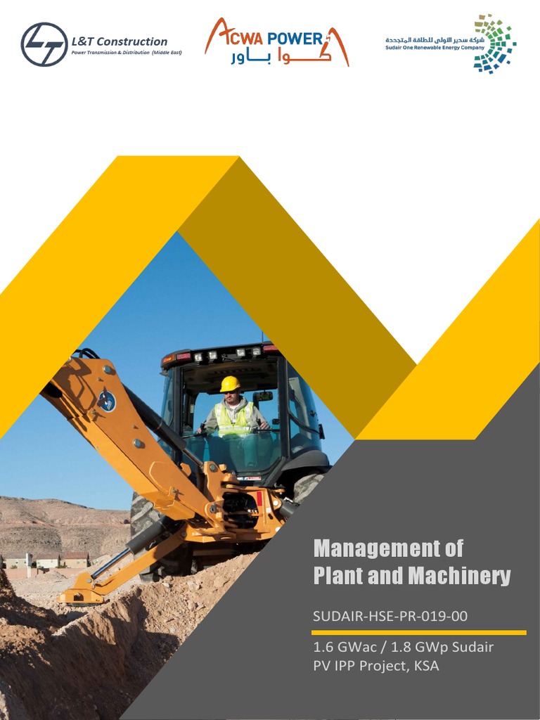 SUDAIR-HSE-PR-019-00-Management of P&M | PDF | Occupational Safety And Health | Traffic