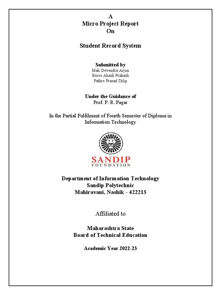 GAD Microproject Format | PDF | Databases | Data