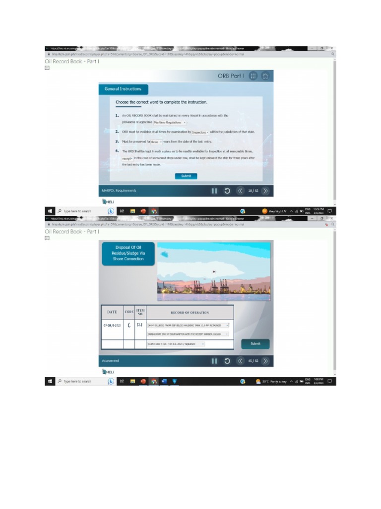 Oil Record Book ORB Part I | PDF