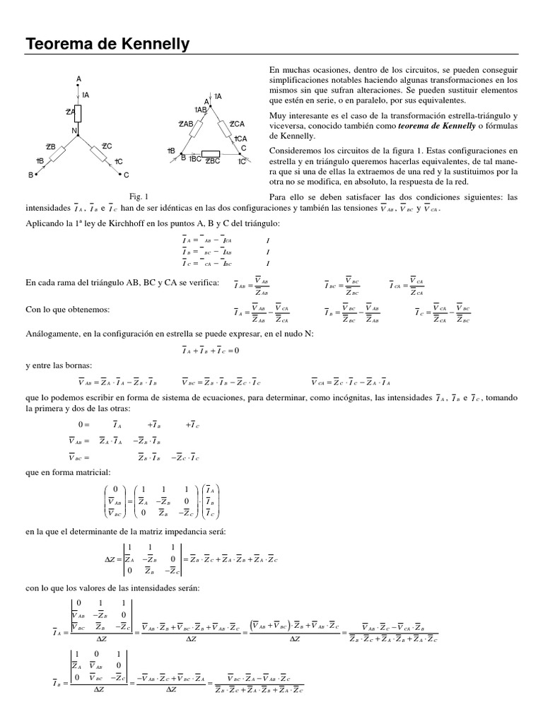 Teorema de Kennelly | PDF | Matemáticas | Objetos matemáticos