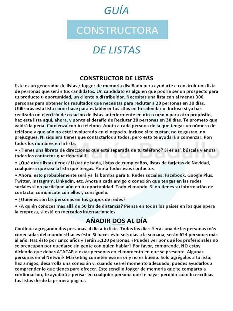 Lista de Prospectos | PDF
