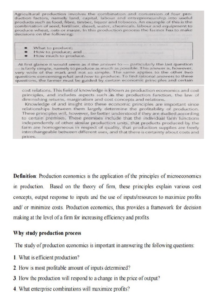Production Economics Types | PDF | Production Function | Agriculture