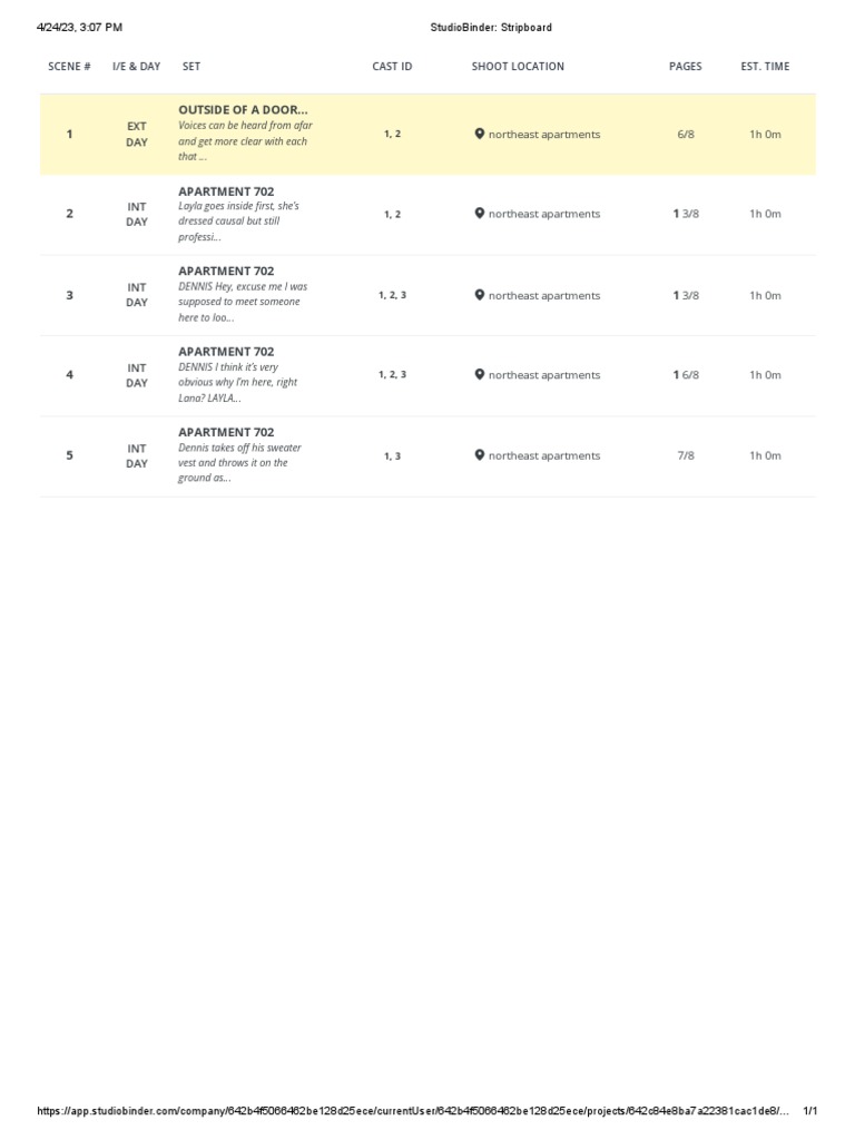 Studiobinder Stripboard | PDF