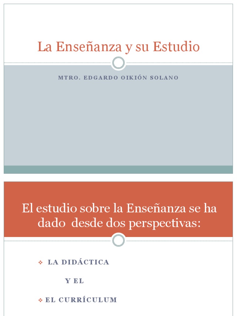 La Enseñanza y Su Estudio: Mtro. Edgardo Oikión Solano | PDF | Plan de estudios ...