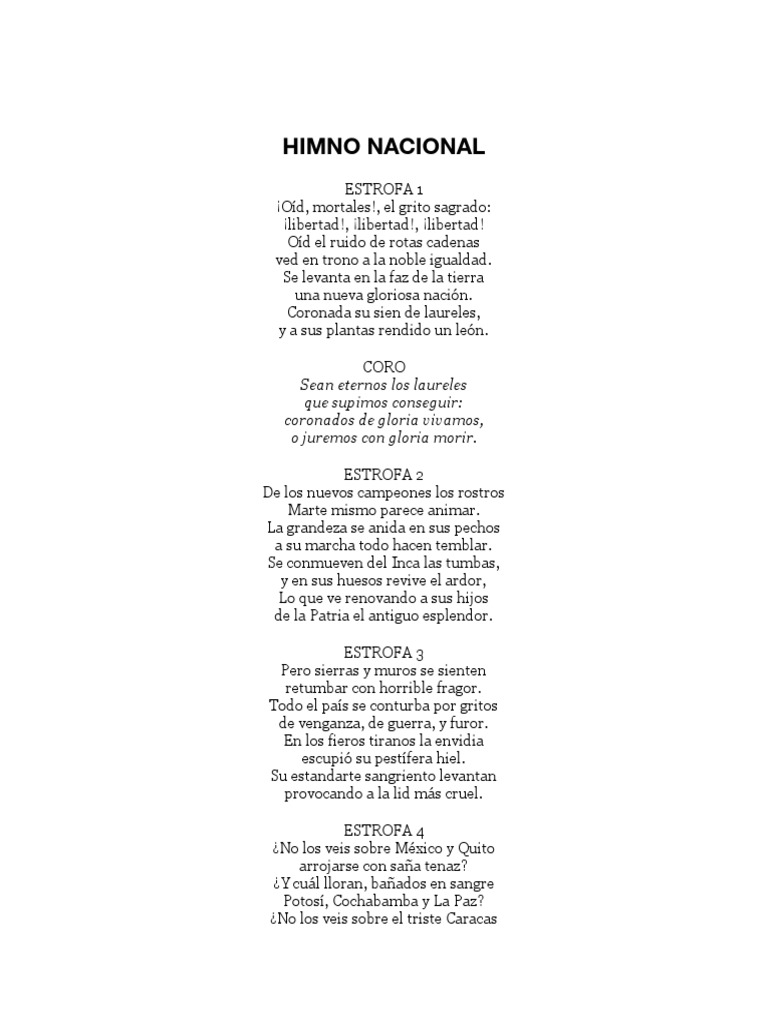Himno Nacional | PDF