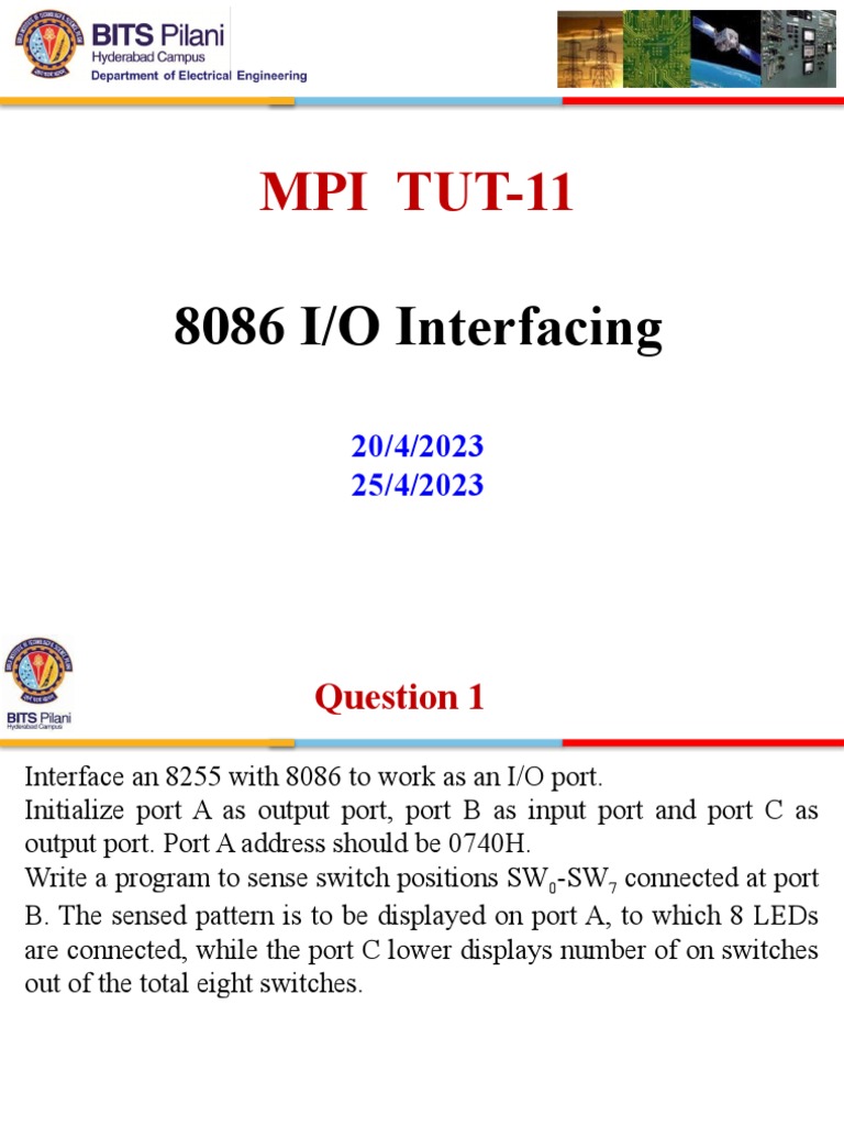 8086 I/O Interfacing Program for 8255 Port Control | PDF | Computer ...