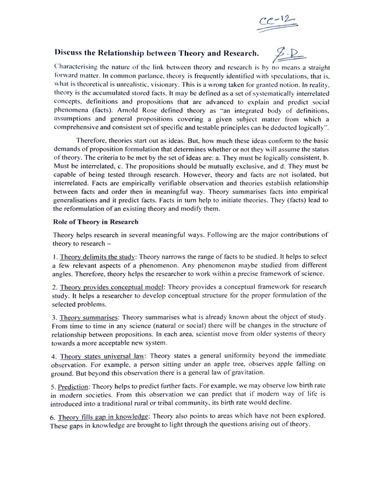 Theory and Research: Interconnected Roles | PDF