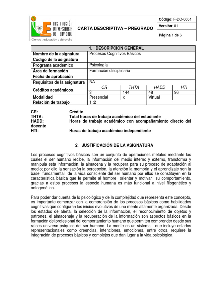 Procesos Cognitivos Básicos | PDF | Percepción | Sicología