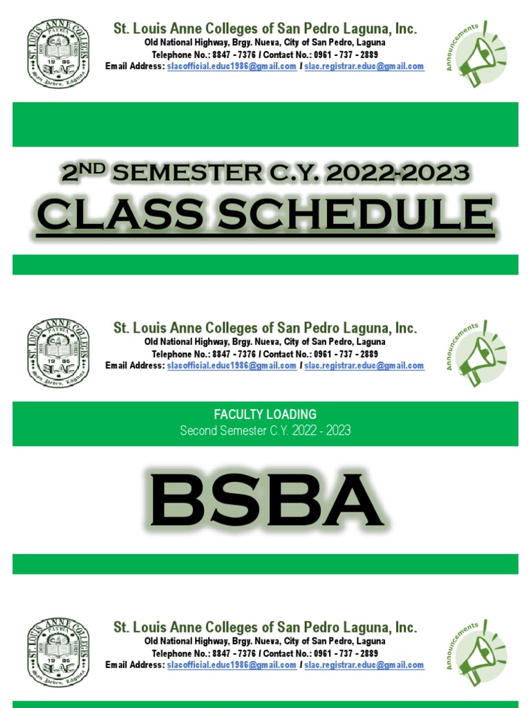 2 SEMESTER C.Y. 2022-2023: Class Schedule | PDF