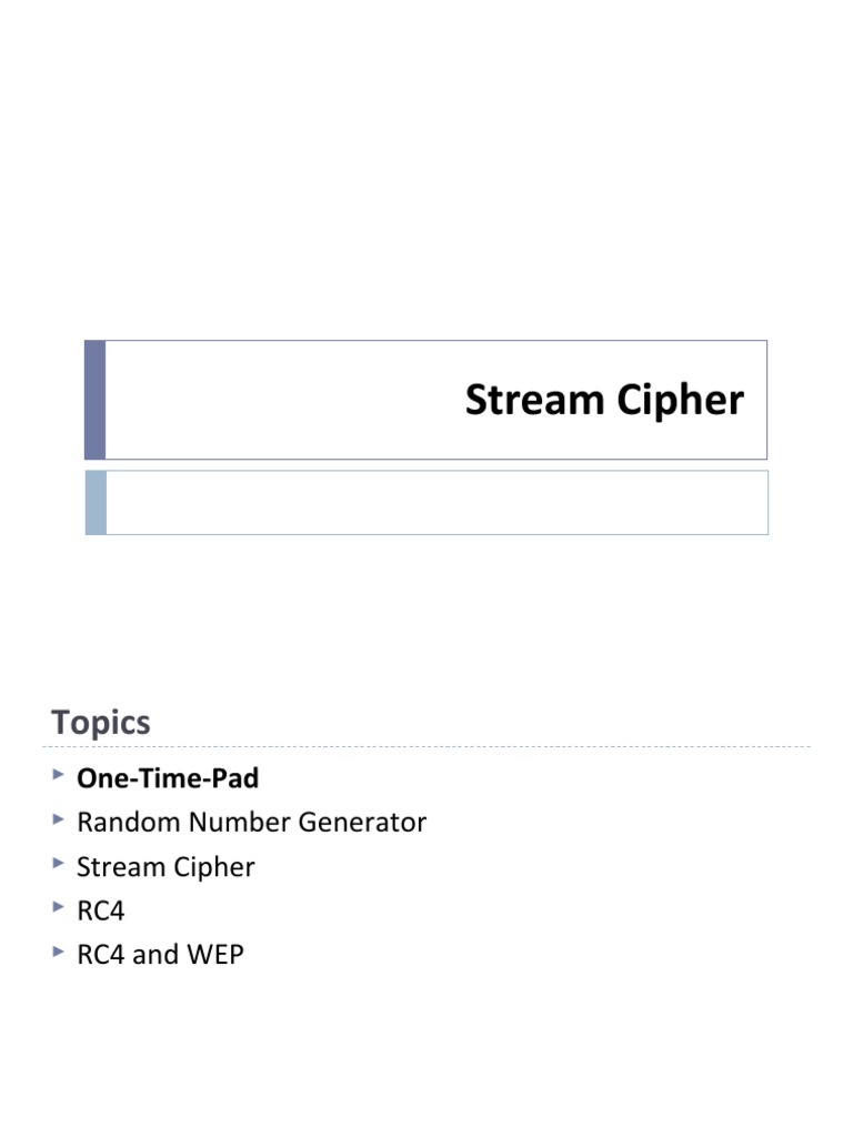 Stream Cipher | PDF | Key (Cryptography) | Encryption