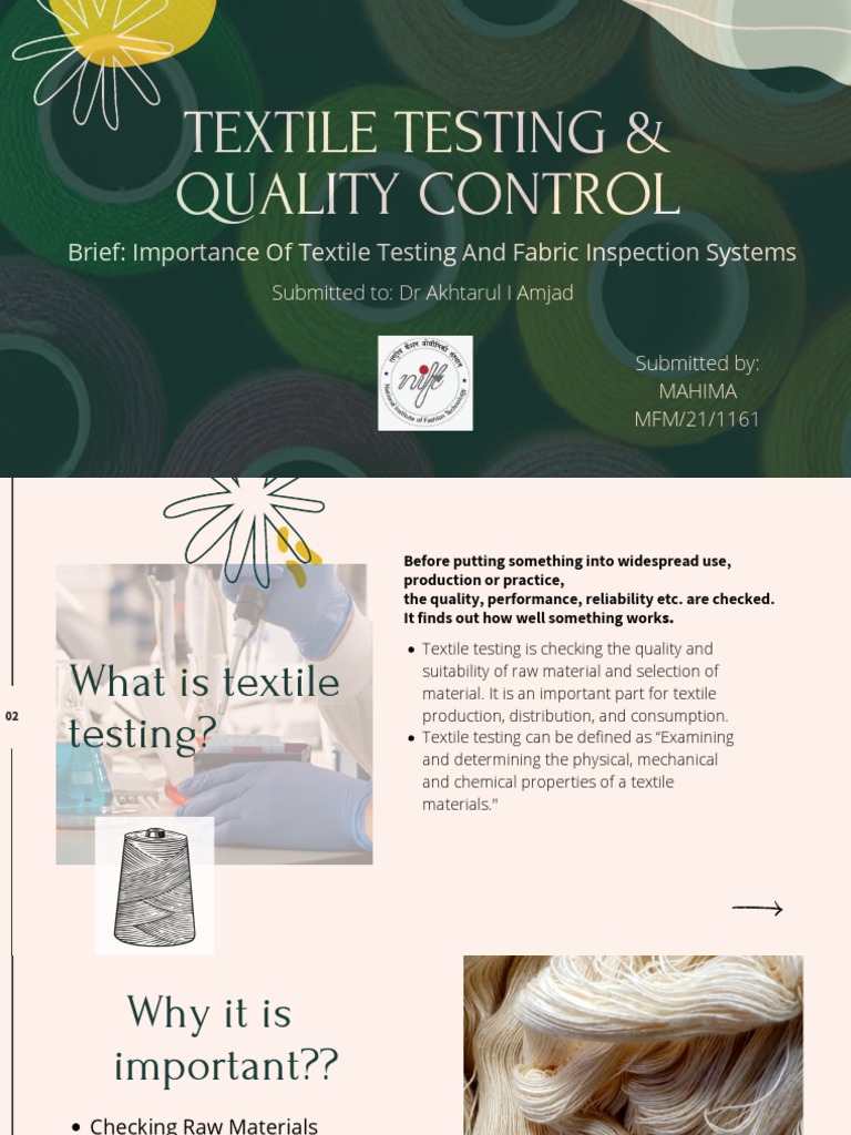 Textile Quality Control and Testing Guide | PDF | Quality Assurance ...