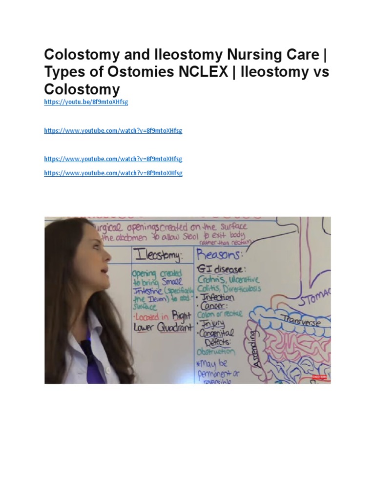 Colostomy and Ileostomy Nursing Care | PDF