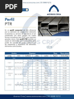 Especificaciones de Perfiles PTR de Acero | PDF